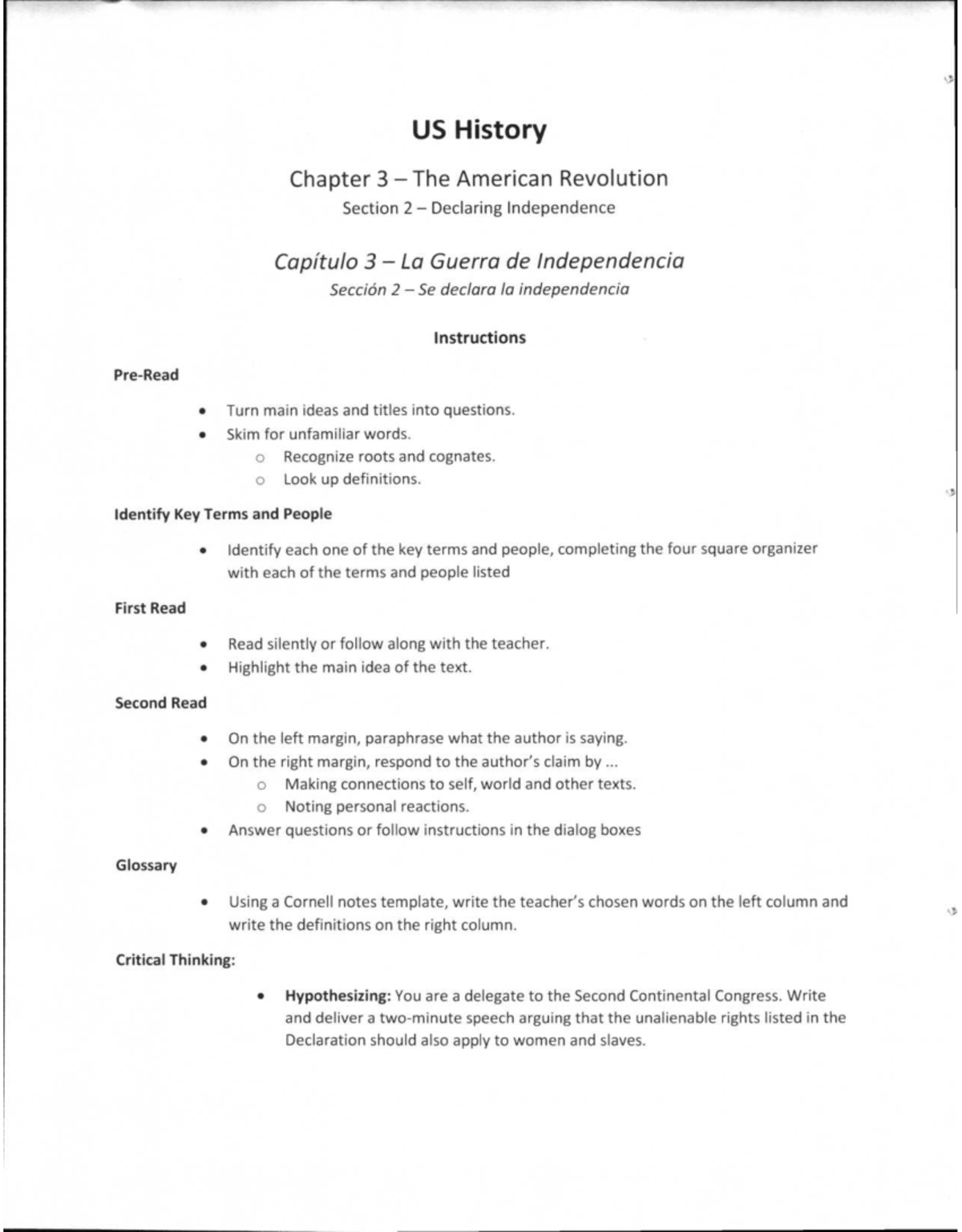 3-2-E - standard easy work - US History Chapter 3 — The American ...