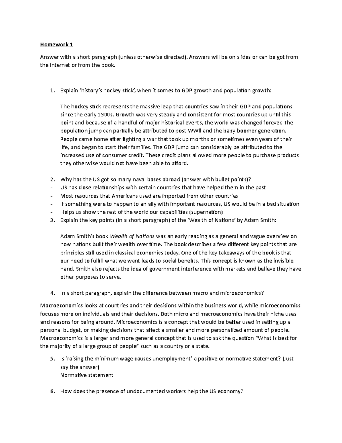 Homework 1-1 - Professor: Jake Organ - Homework 1 Answer with a short ...