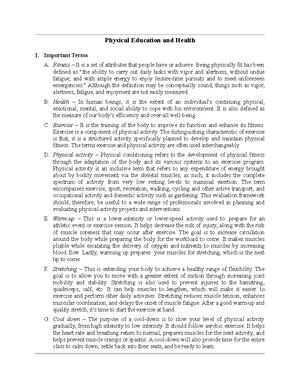 Components of Fitness - Health-related Physical Fitness (Essential) A ...