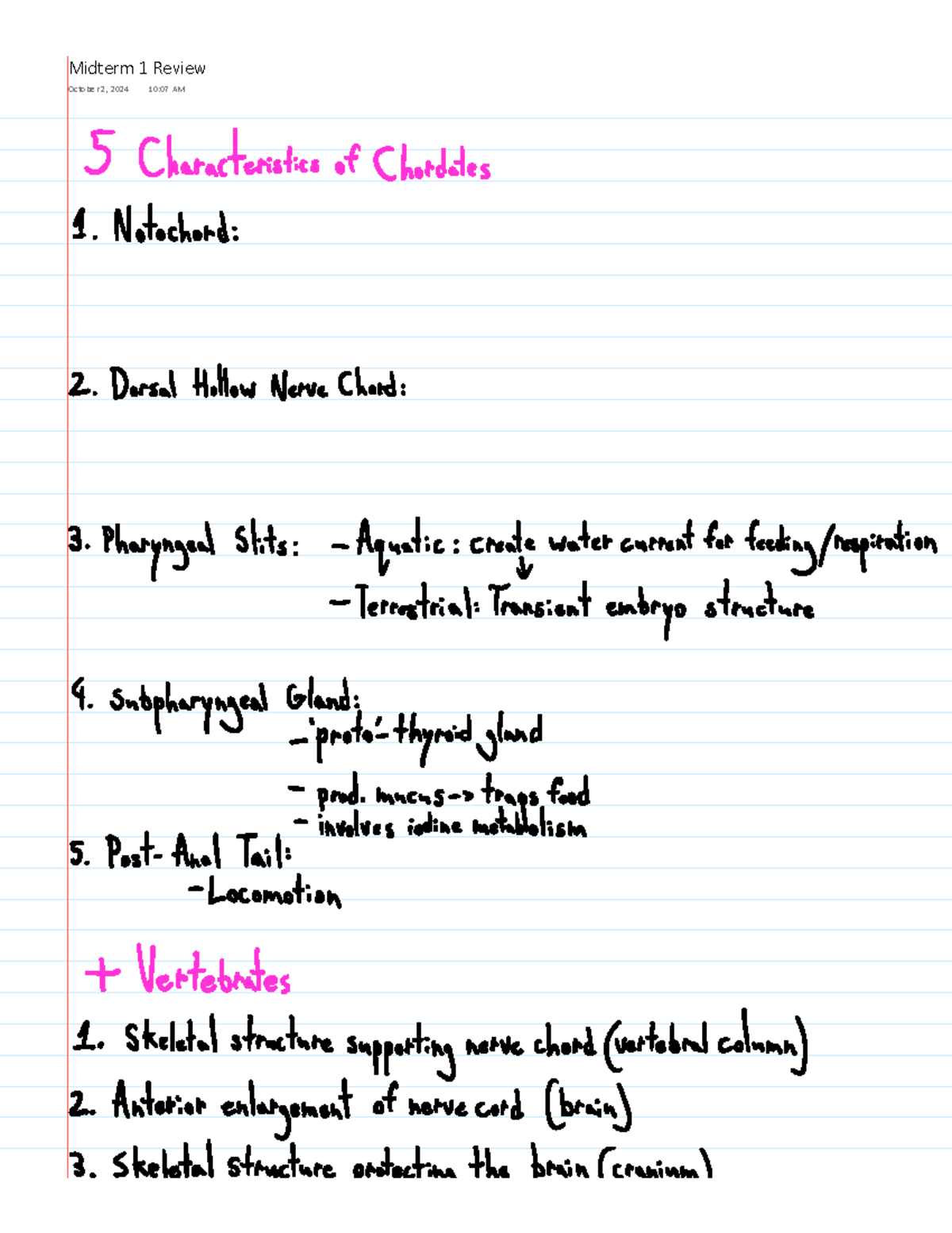 Zoo 2090 - mideterm 1 notes - Zoo2090 - Midterm 1 Review October 2 ...