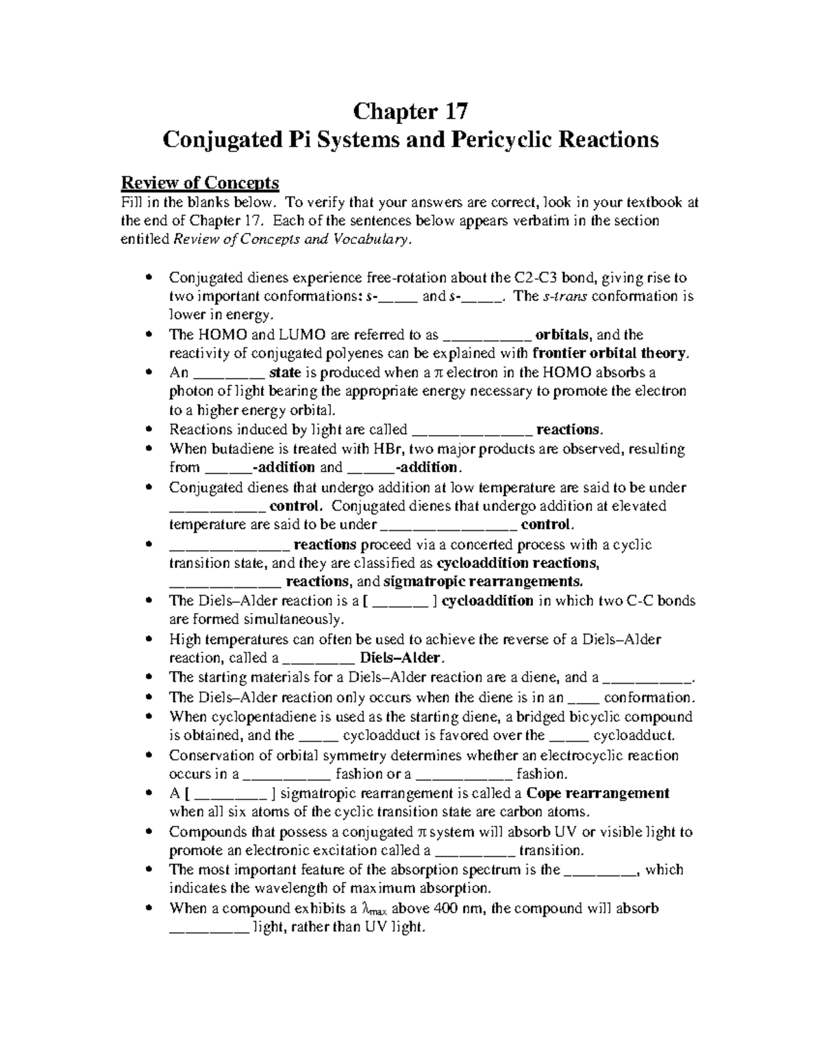Klein Kap 17 Chapter 17 Chapter 17 Conjugated Pi Systems And