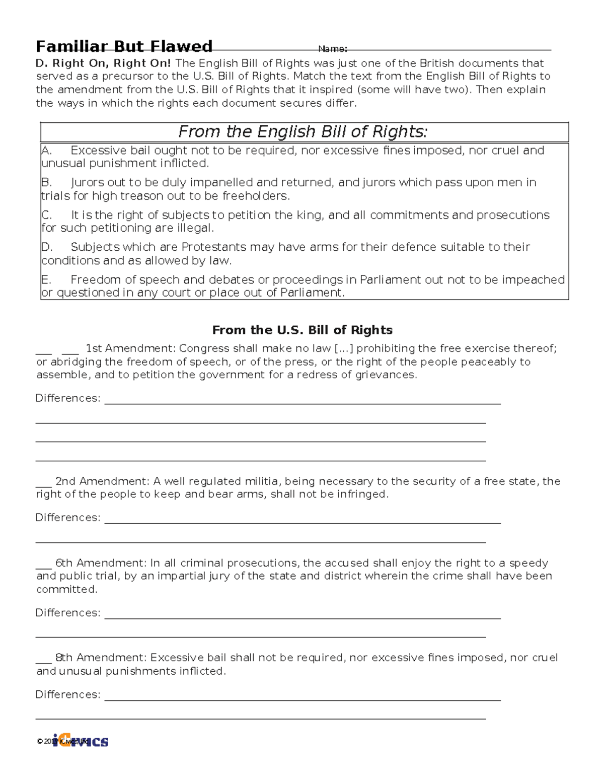 Familiar BUT Flawed Page 2 - Familiar But Flawed Name: D. Right On ...