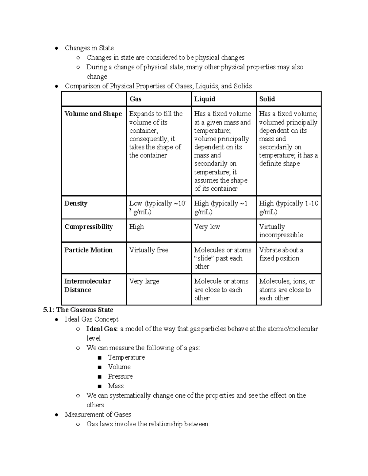 Ch. 5 - States of Matter Gases, Liquids, and Solids - Changes in State ...