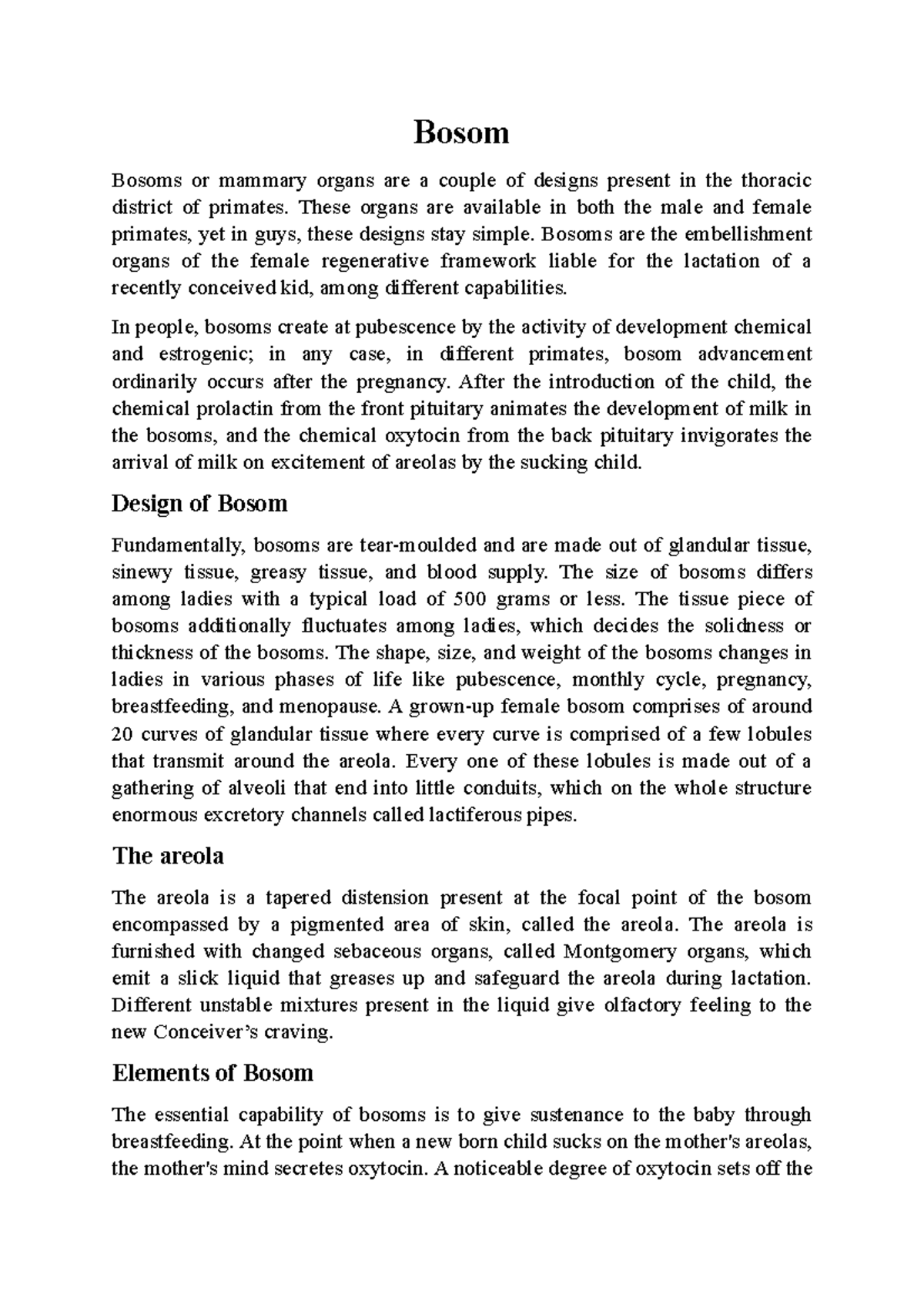 Bosom - Bosom Bosoms or mammary organs are a couple of designs present ...
