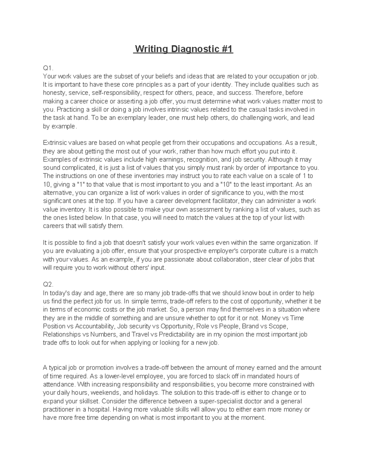 Writing Diagnostic #1 final submission - Writing Diagnostic Q1. Your ...