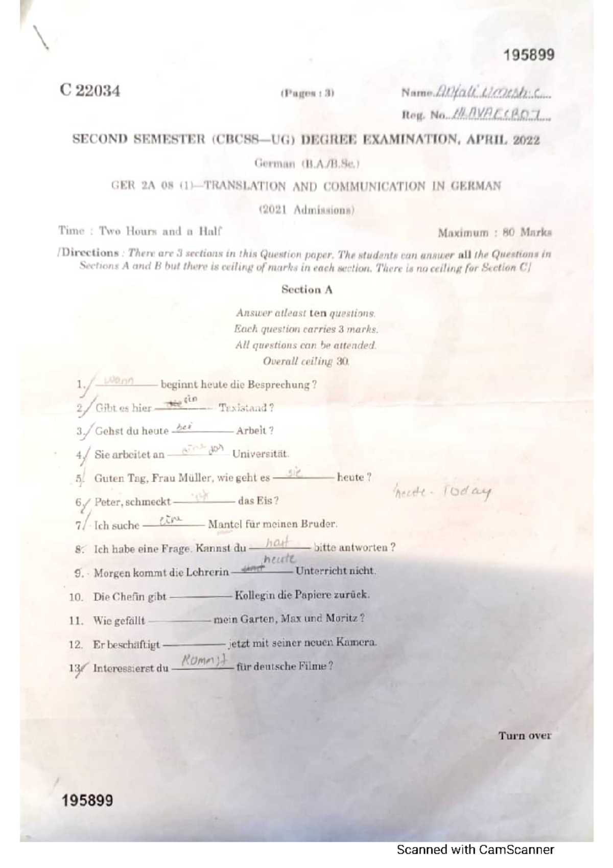 German notes revision - Translation and communication in German - Studocu