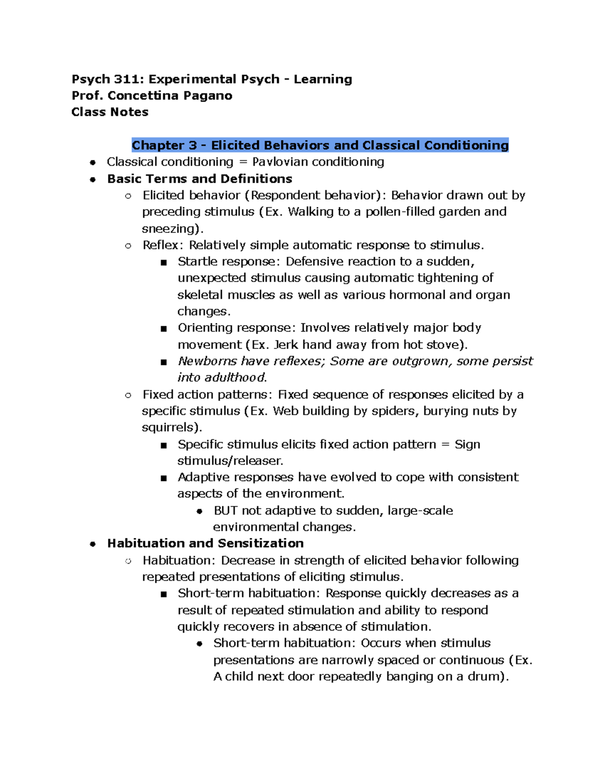 PSYCH 311 - Class Textbook Notes CH. 3 - PSYCH 311 - QC CUNY - Studocu