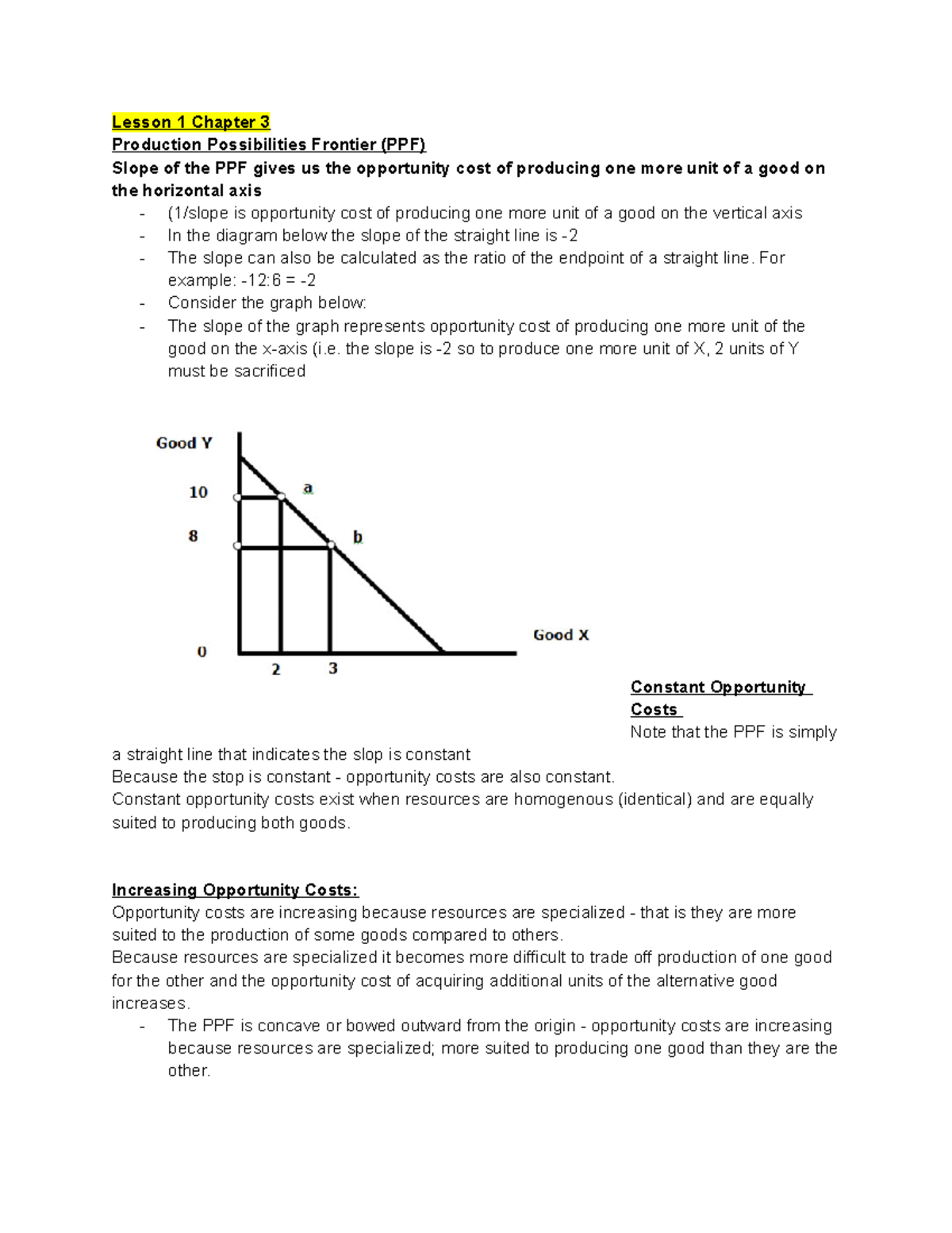 EC120 Chapter 3 - Lesson 1 Chapter 3 Production Possibilities Frontier ...