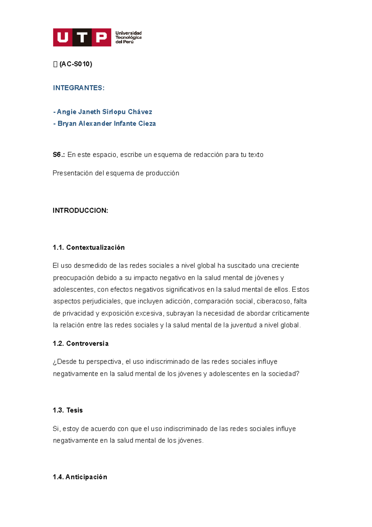 S10 preliminar - s10 - 🐀 (AC-S010) INTEGRANTES: Angie Janeth Sirlopu ...