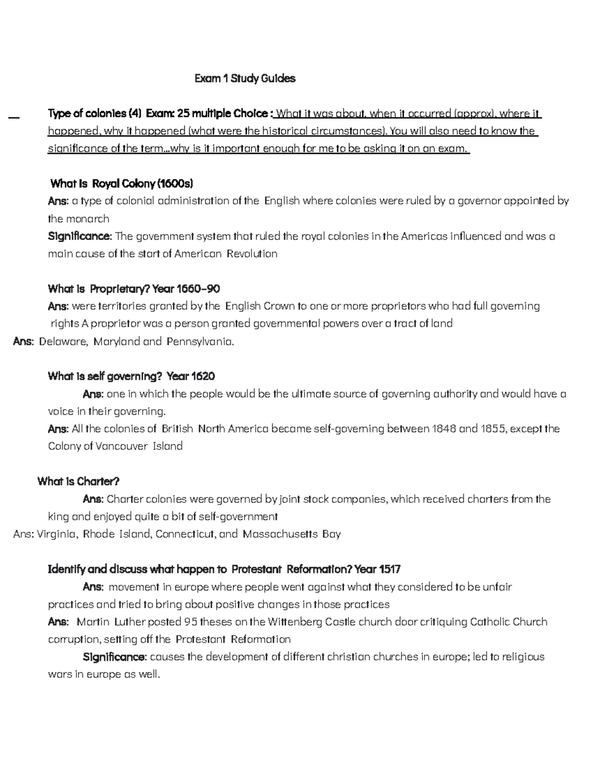 Exam 1 Study Guides - Exam 1 Study Guides Type of colonies (4) Exam: 25 ...