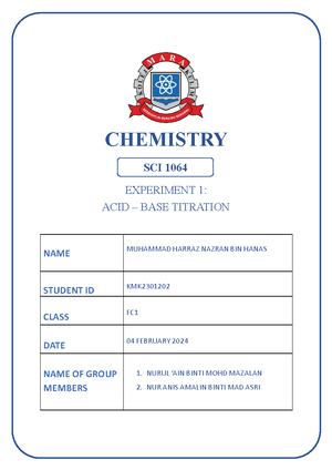Experiment 10 p H Measurements AND Determination OF Dissociation ...
