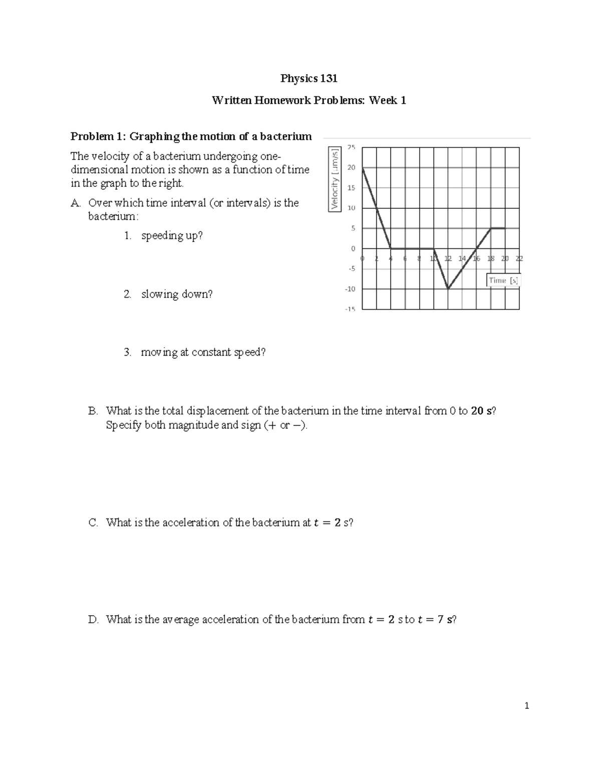 Week 1 Written Homework(1)-3 - Physics 131 Written Homework Problems ...