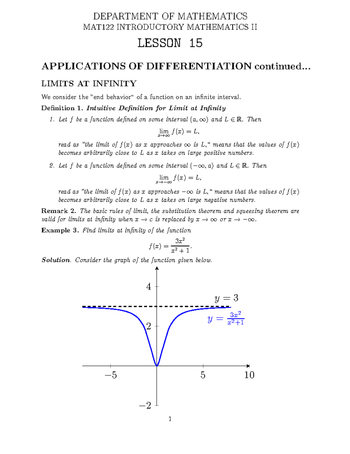 MAT122 Lesson 15(2022-2023 Sem 2) - DEPARTMENT OF MATHEMATICS MAT122 ...