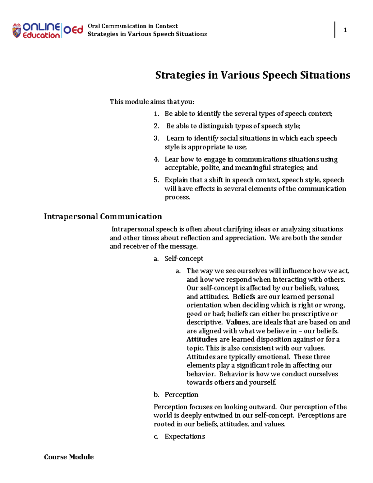 Week 016 Strategies in Various Speech Situations - Oral Communication ...