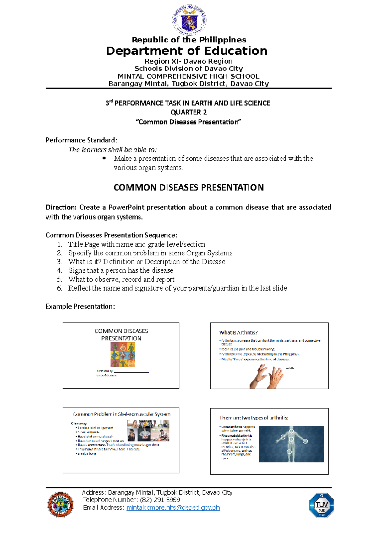 3rd Performance TASK Q2 ELS - Republic of the Philippines Department of ...