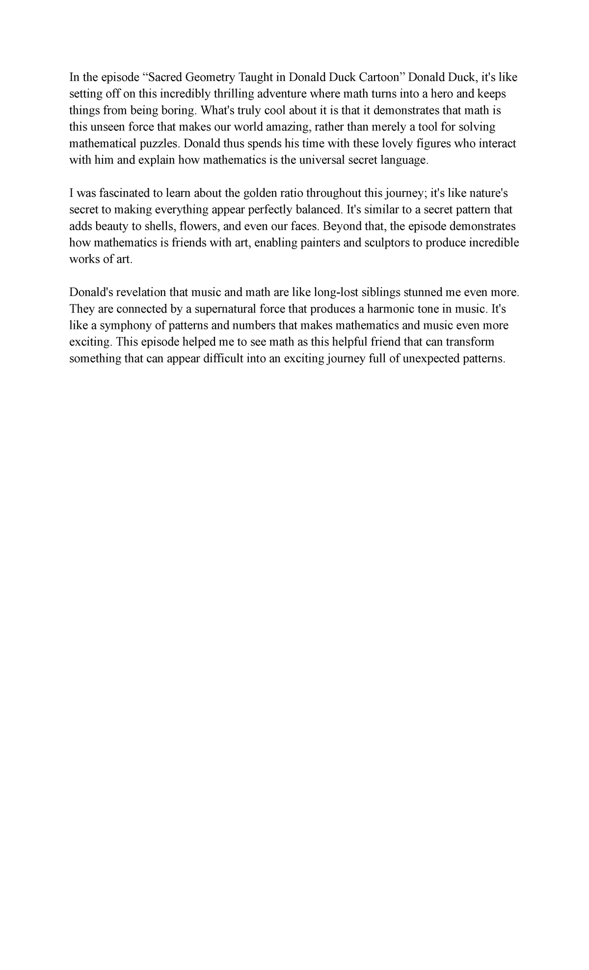 Untitled document - In the episode “Sacred Geometry Taught in Donald ...