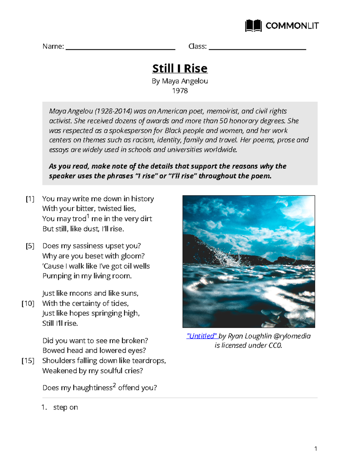 Kami Export - Bryan Lemon - Common Lit Still I Rise - Name: Class ...