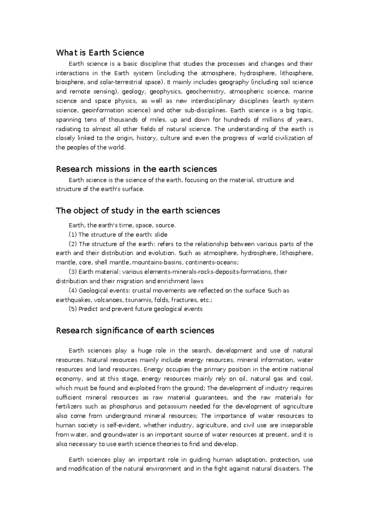 What is Earth Science - What is Earth Science Earth science is a basic ...