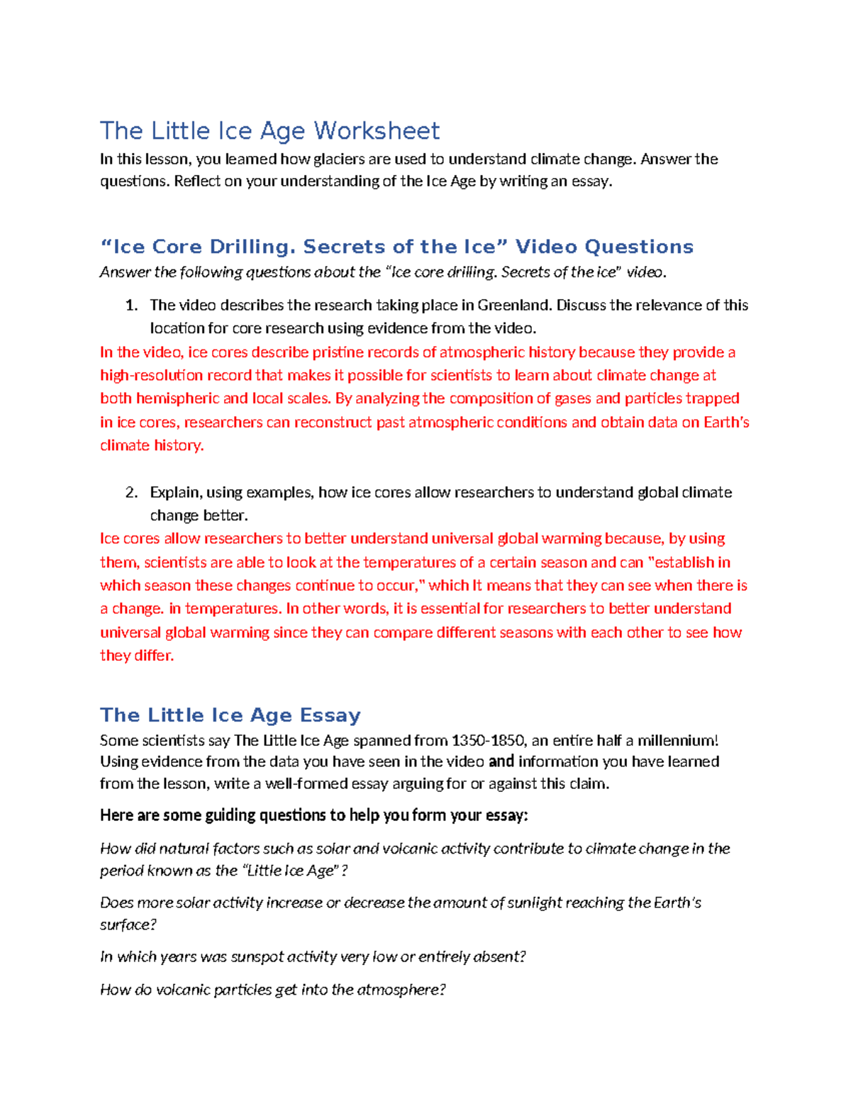 MET 8 - FLVS - The Little Ice Age Worksheet In this lesson, you learned ...