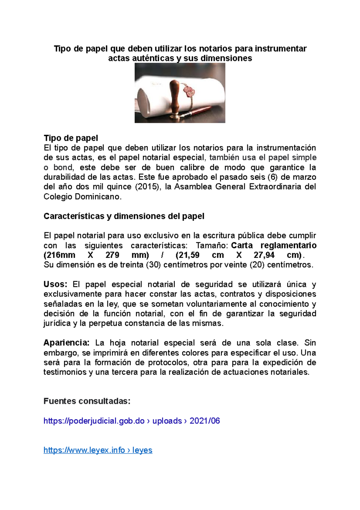 Tipo de papel que deben utilizar los notarios para instrumentar actas ...