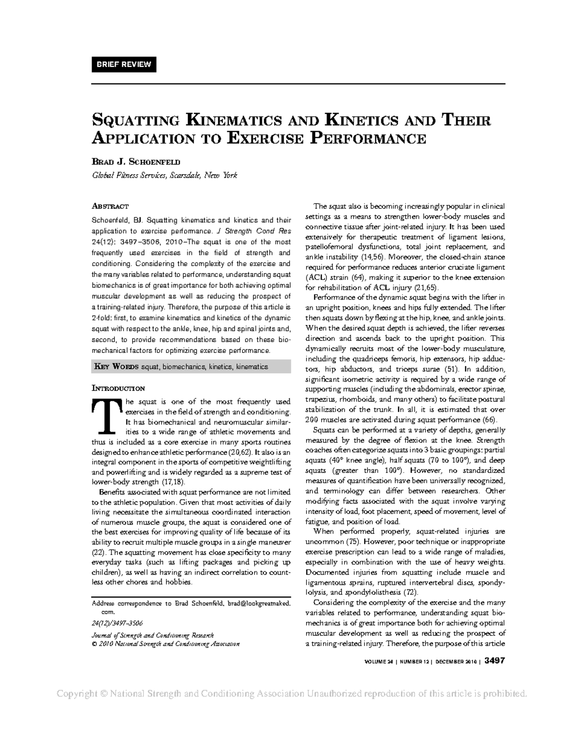 Squat kinematics - analysis and practical info for utilization for S/C ...