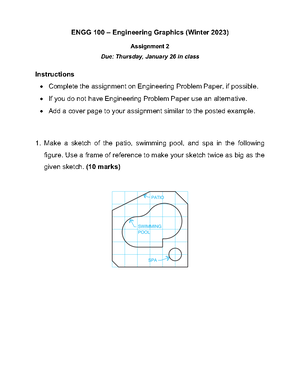 Assignment 1 (Drawings) - ENGG 100 - Studocu