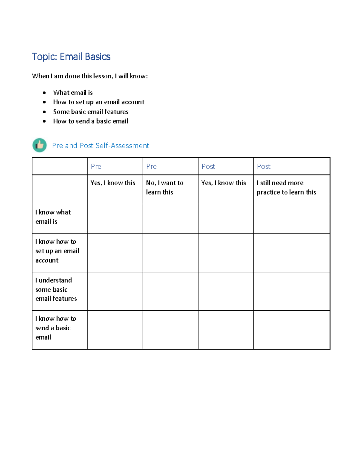 Email Basics- Notes - This are some materials use when studying - Topic ...