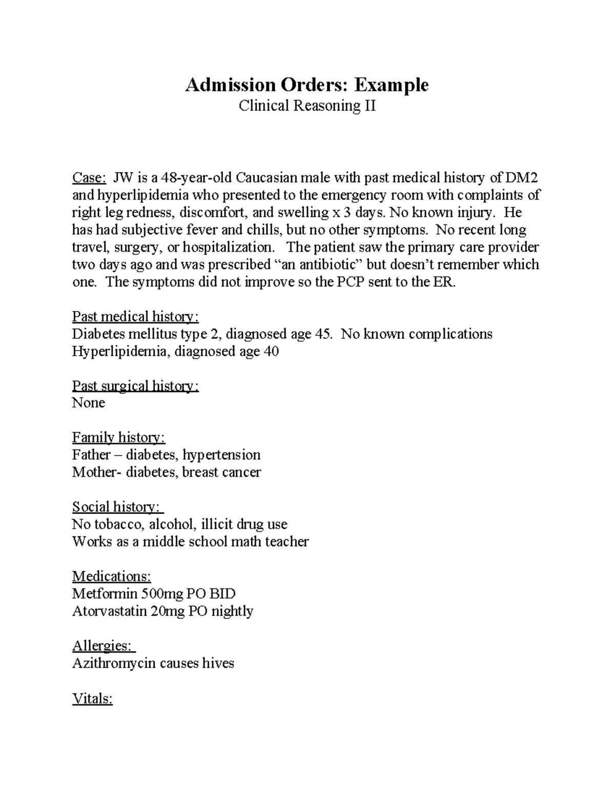 Admission Orders example for students - Admission Orders: Example ...