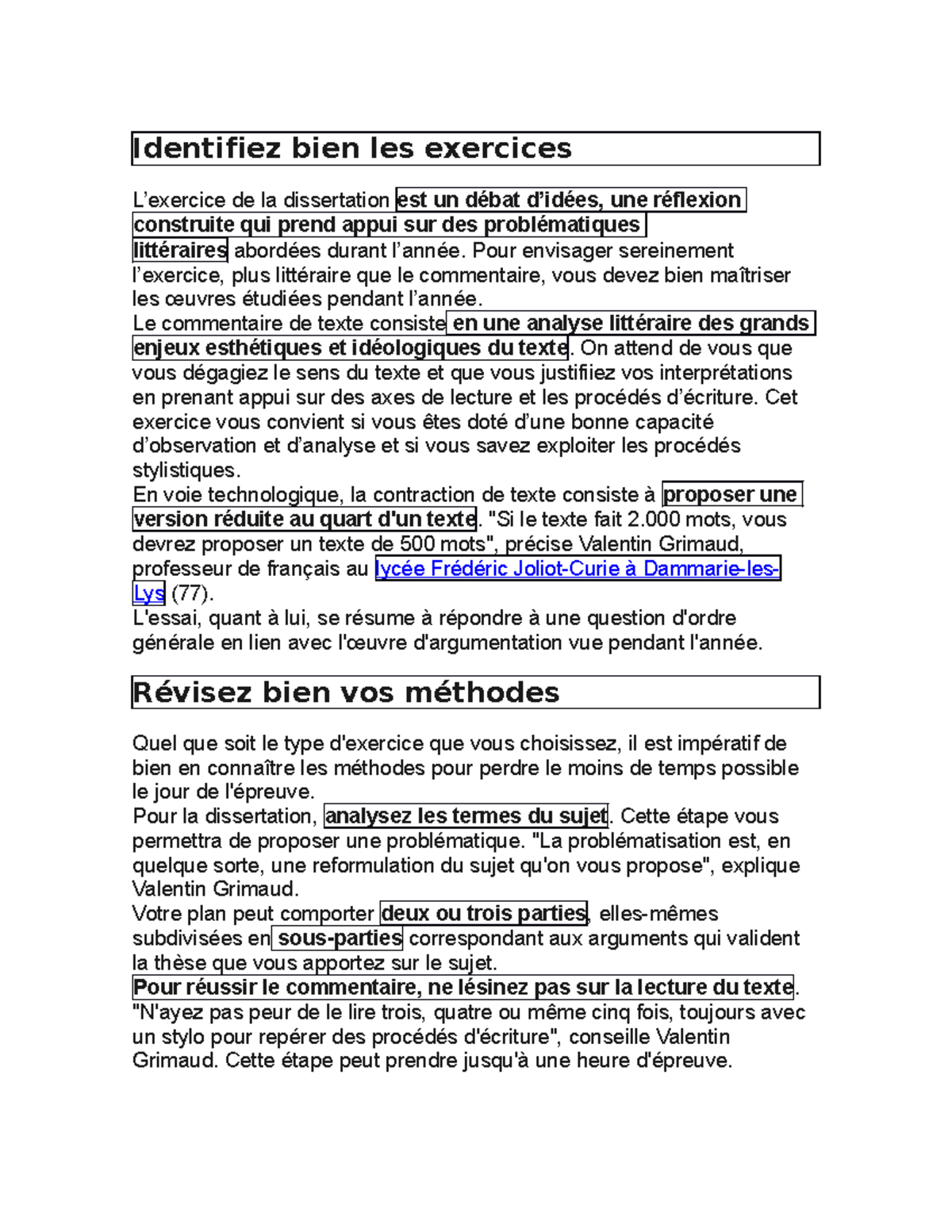 Identifiez bien les exercices - Identifiez bien les exercices L ...