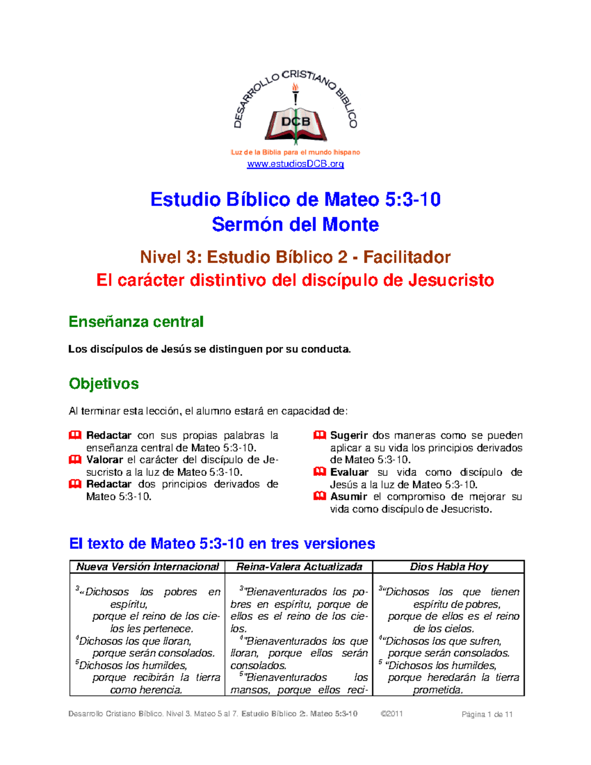 02. El carácter distintivo del discípulo de Jesucristo -Mateo 5.3-10- F ...