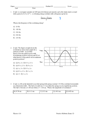 Physics 115 Practice Midterm Exam 1A - PHYSICS 115 MIDTERM EXAM 1 ...