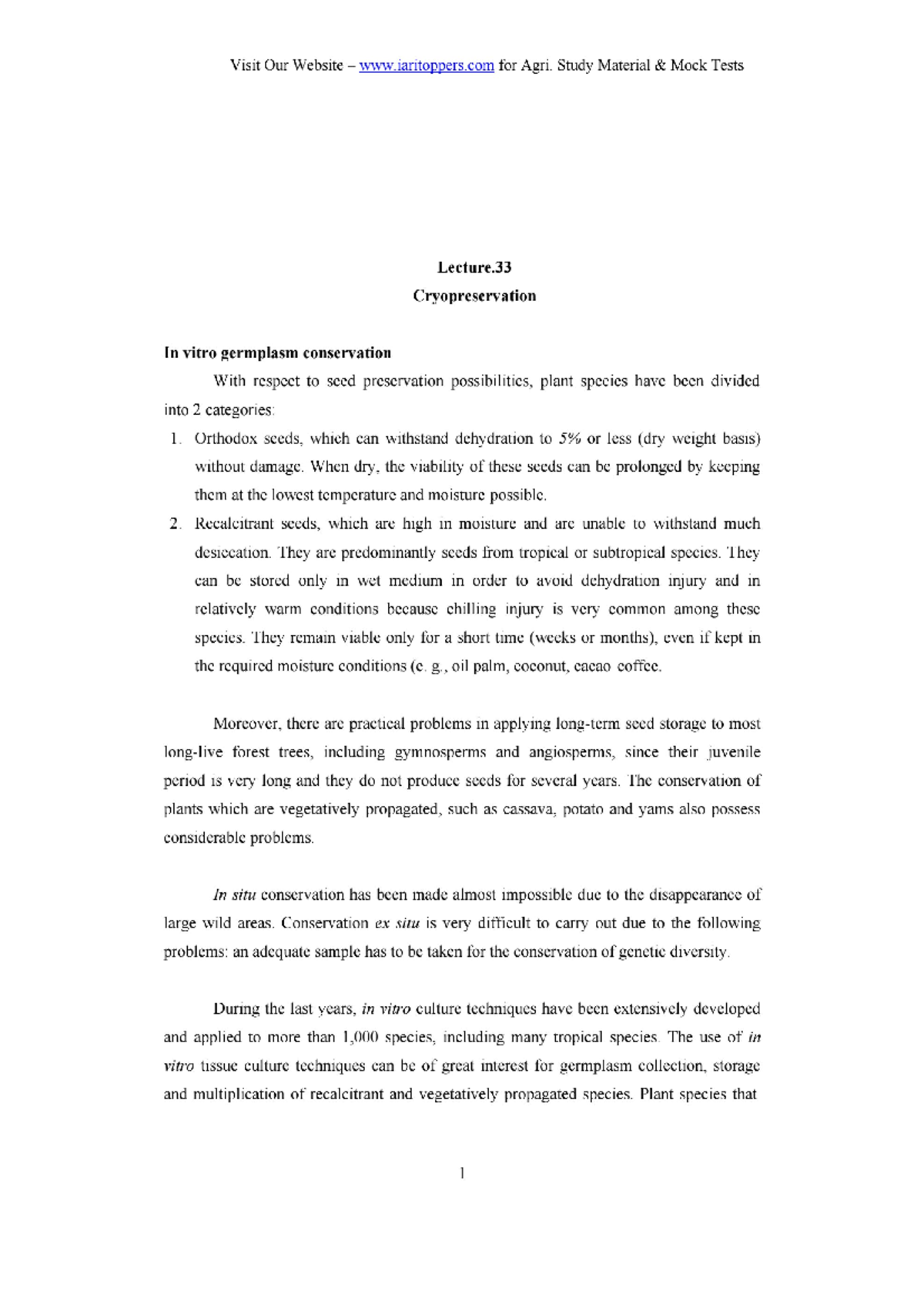 Elementary plant biochemistry and biotechnology (part 7) - Plant ...