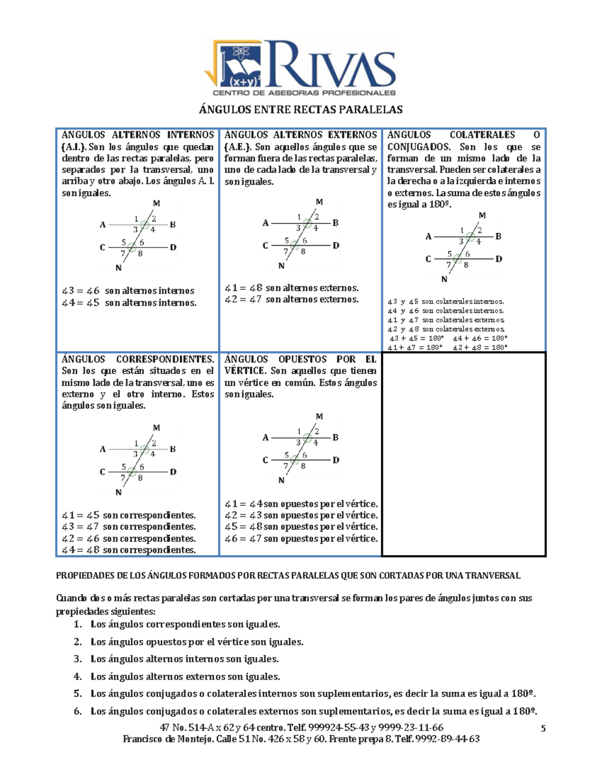 2. Rectas Paralelas - ¡NGULOS ENTRE RECTAS PARALELAS ¡NGULOS ALTERNOS INTERNOS(A.). Son los ...