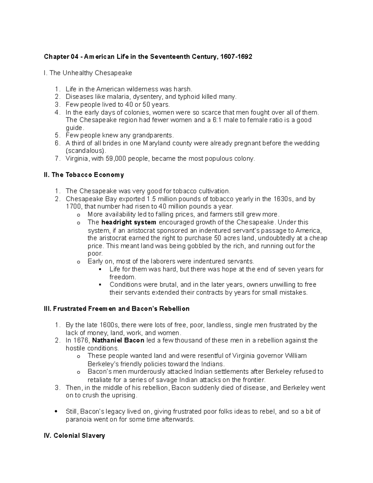 Chapter 04 - Chapter 04 - American Life in the Seventeenth Century ...