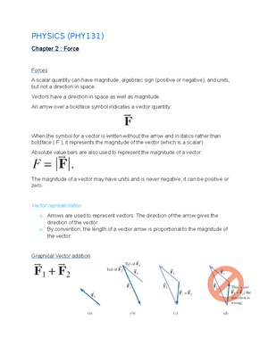 PHY Semester 1 summary (complete) - PHY 131 - Studocu