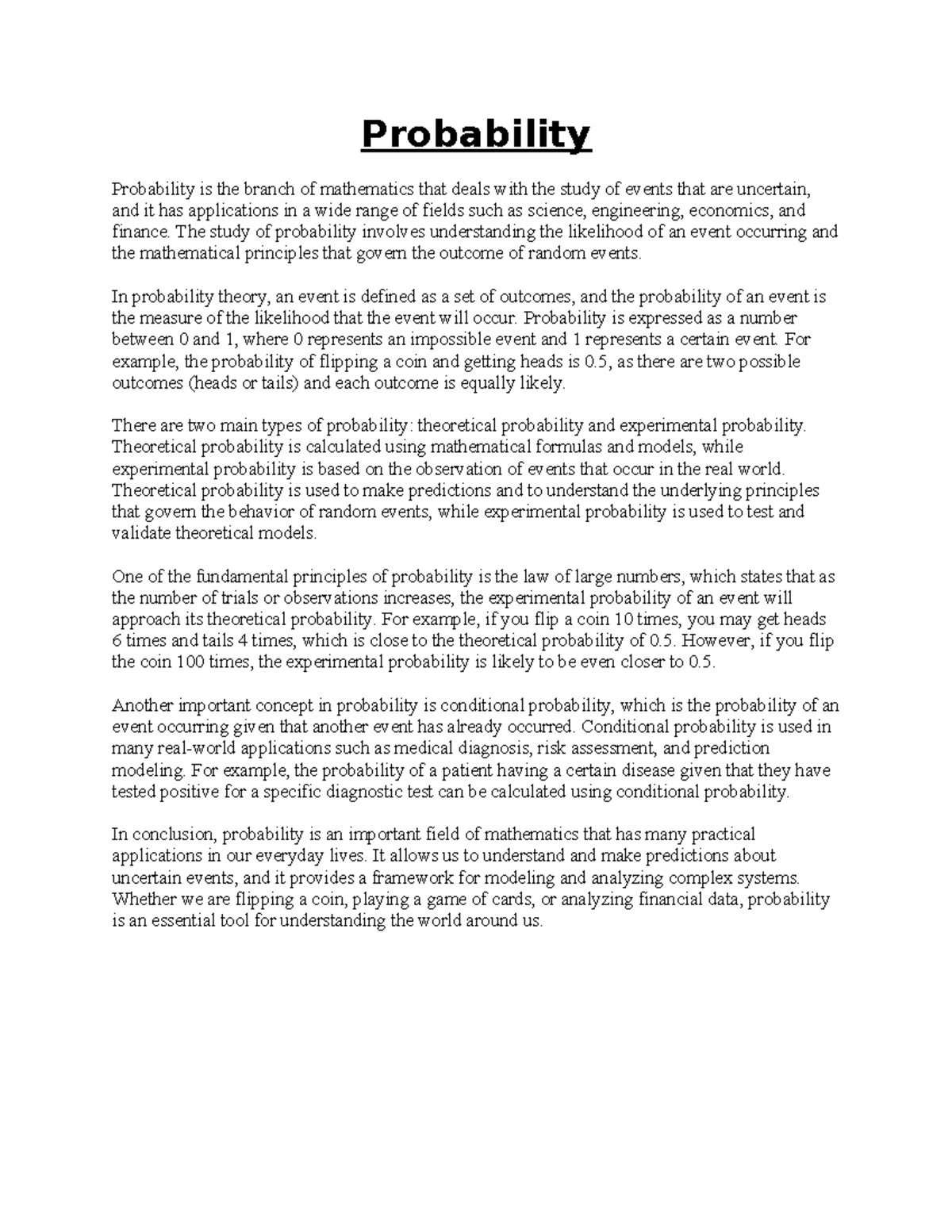 Probability - Probability Probability is the branch of mathematics that ...