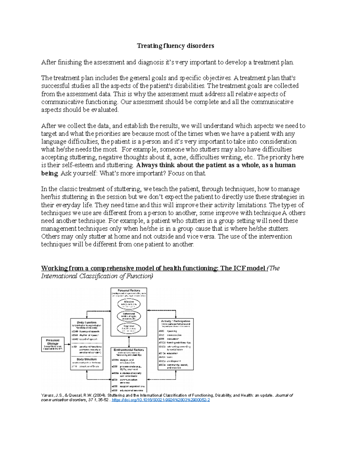 Treating fluency disorders - Treating fluency disorders After finishing ...