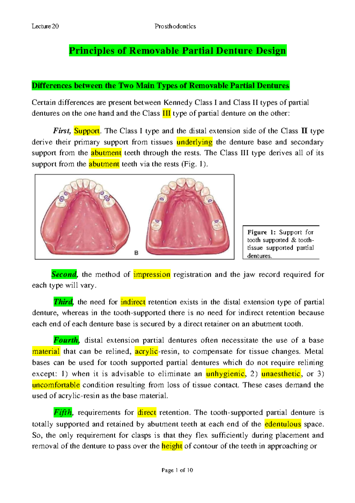 MUCLecture 2022 82759305 - Figure 1: Support for tooth supported ...