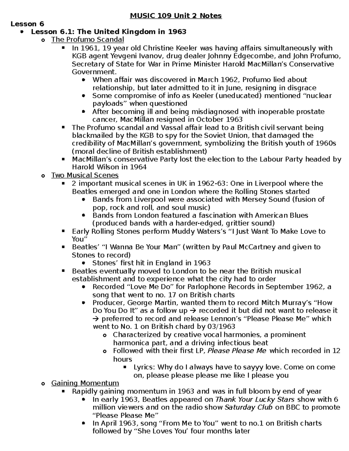 Unit 2 Notes - Lessons 6-8 for Music 109 with Professor Benitez ...