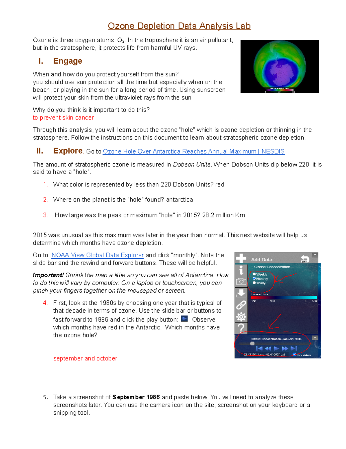 Ozone Depletion Data Analysis 5Es - Ozone Depletion Data Analysis Lab ...