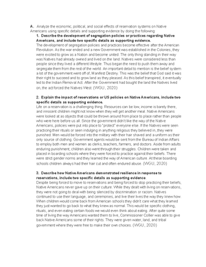 U.S history task 2 - US History: Stories of American Democracy - D Task ...