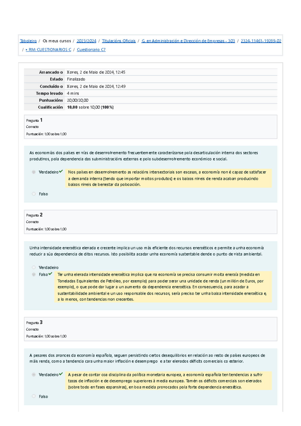 Cuestionario C7 Revisión do intento - Taboleiro / Os meus cursos / 2023/2024 / Titulacións ...