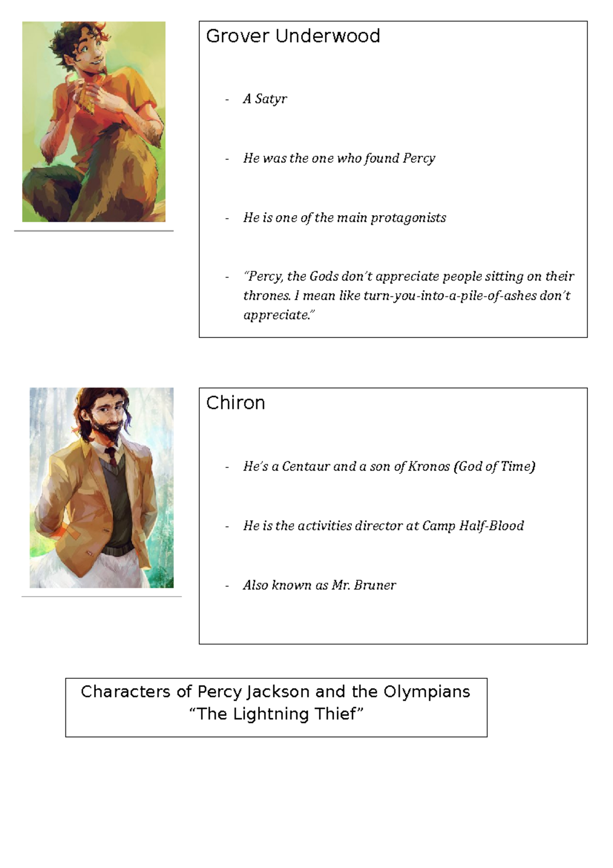 Percy Jackson picture and details of the characters - Grover Underwood ...