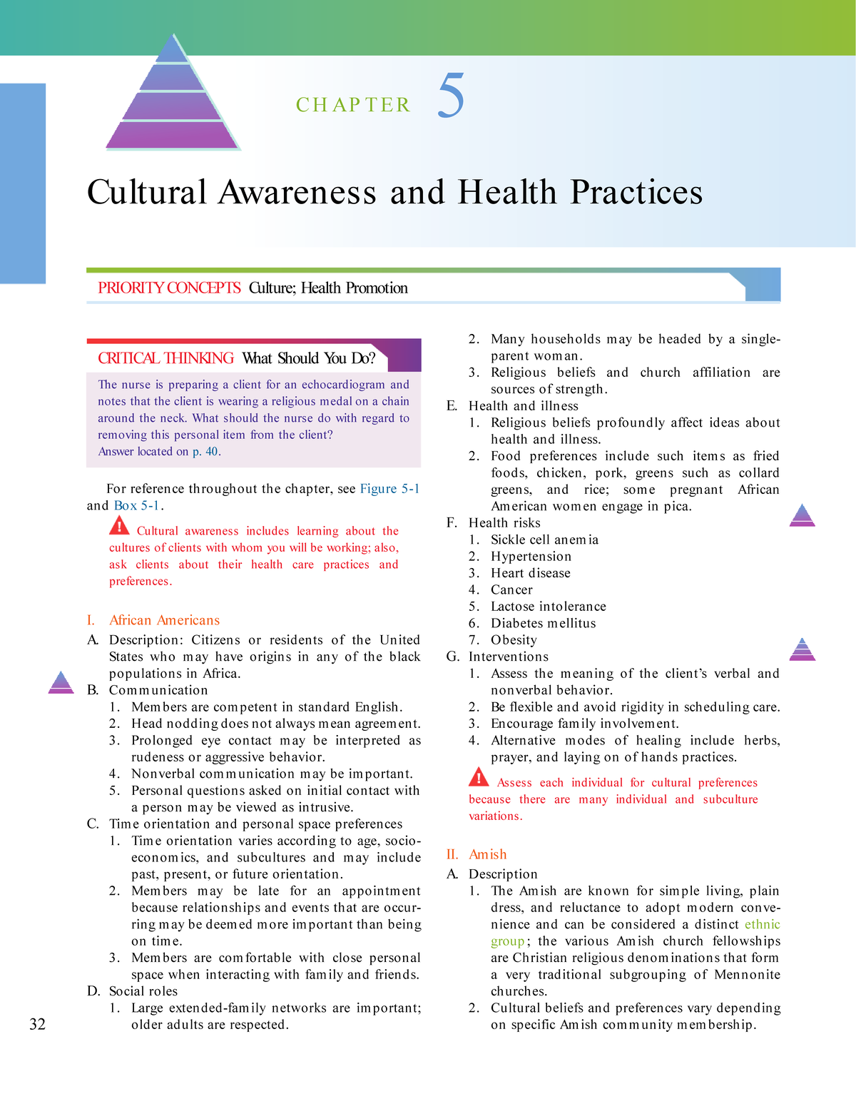 Saunders Ch. 5 Cultural Awareness and Health Practices Nclex - C H A P ...