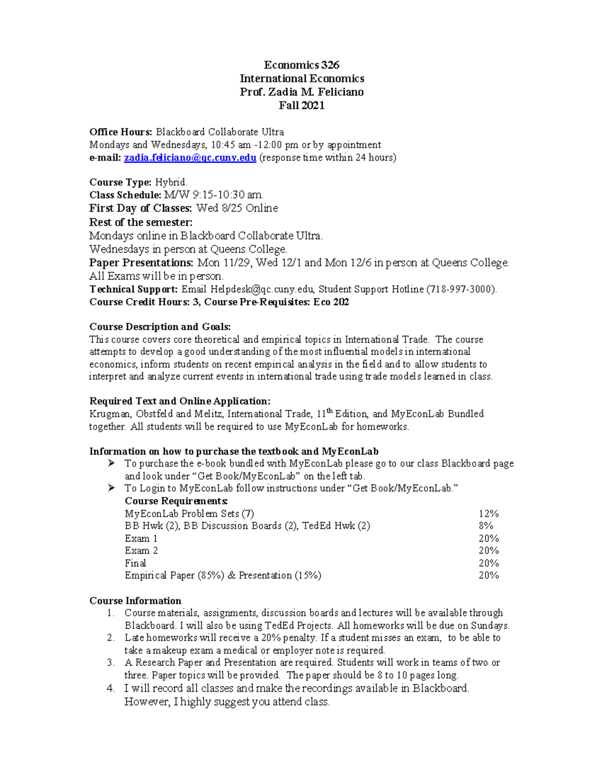 Syll Eco 326Fall2021 - syllabus spring 2021 queens college cuny ...