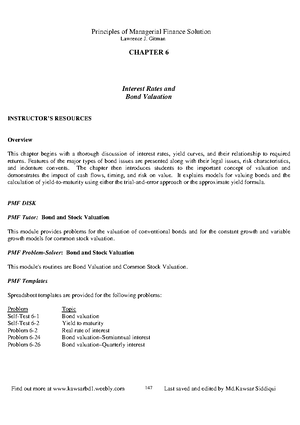 Chapter 10 - Gitman book solution - Principles of Managerial Finance Solution Lawrence J. Gitman ...