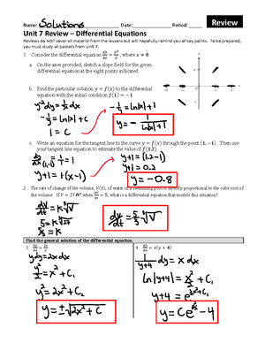 FRQ Part B Solutions - Unit 5 calculus frq - Unit 5 Progress Check: FRQ ...