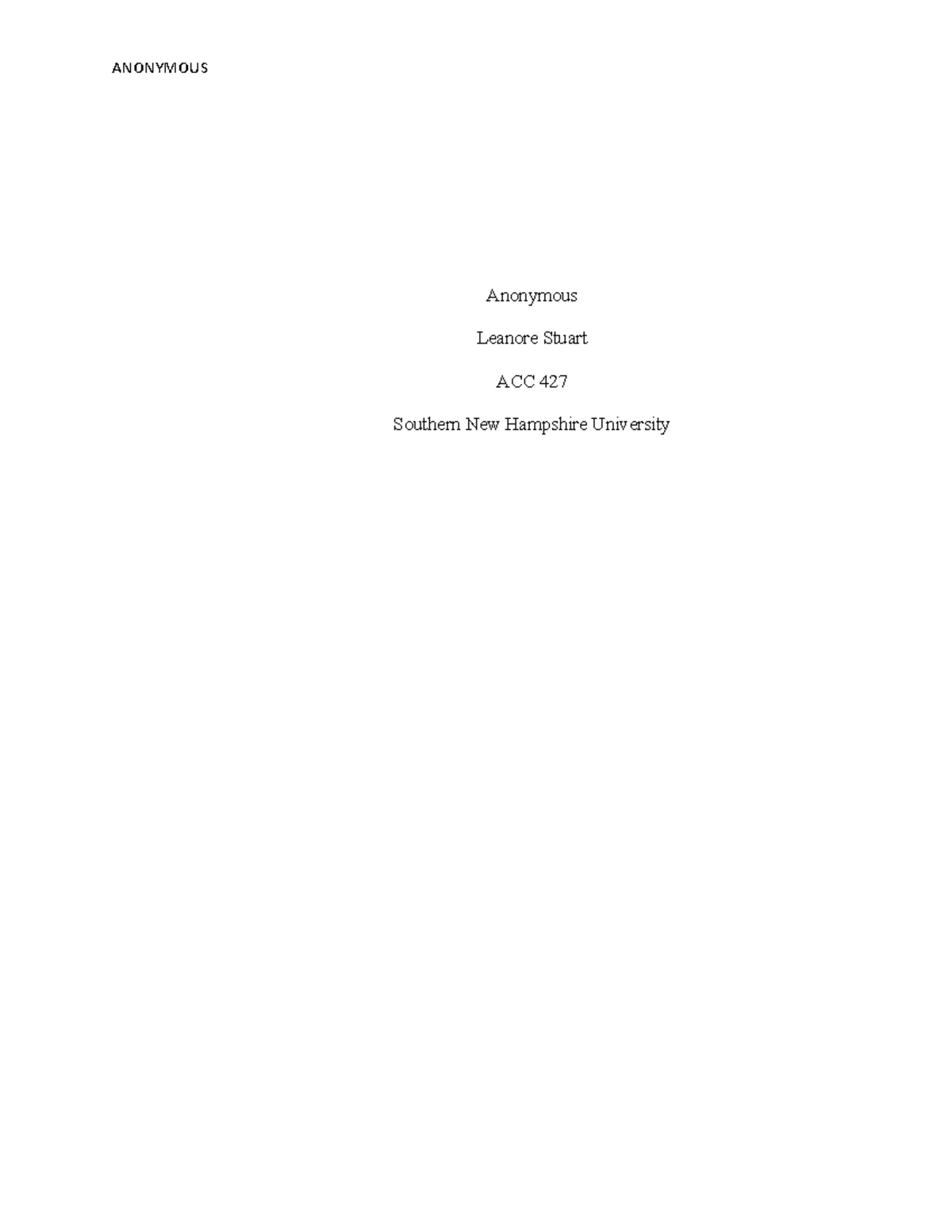 1-2 Anonymous Activities - Anonymous Leanore Stuart ACC 427 Southern ...
