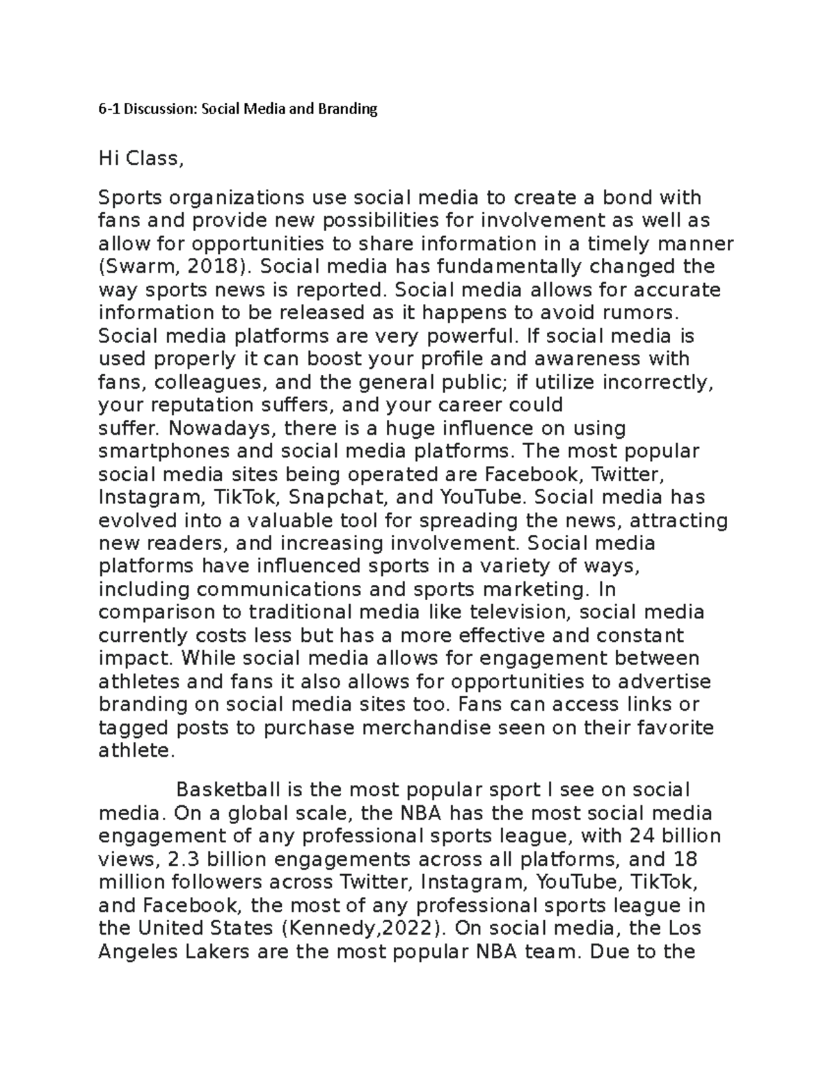 Discussion 6 Grade A - After reading the resource articles that discuss ...