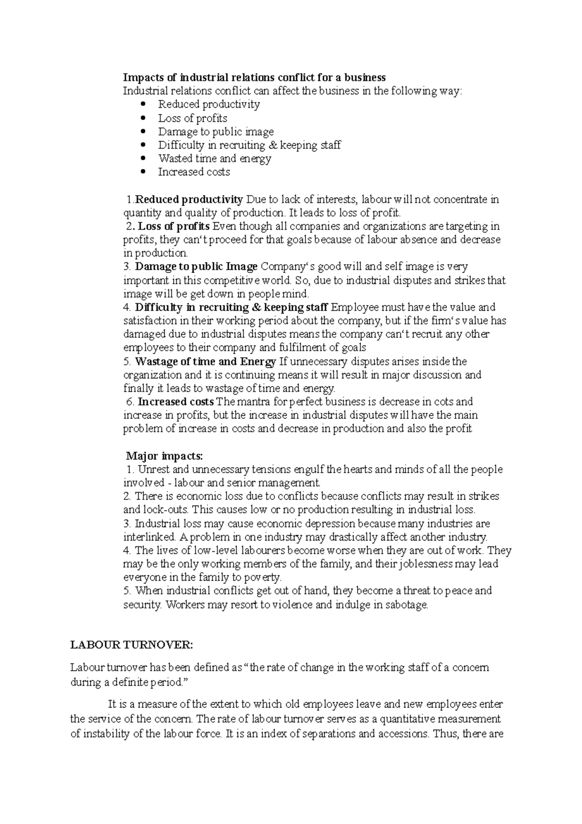 Industrial relations notes - Studocu
